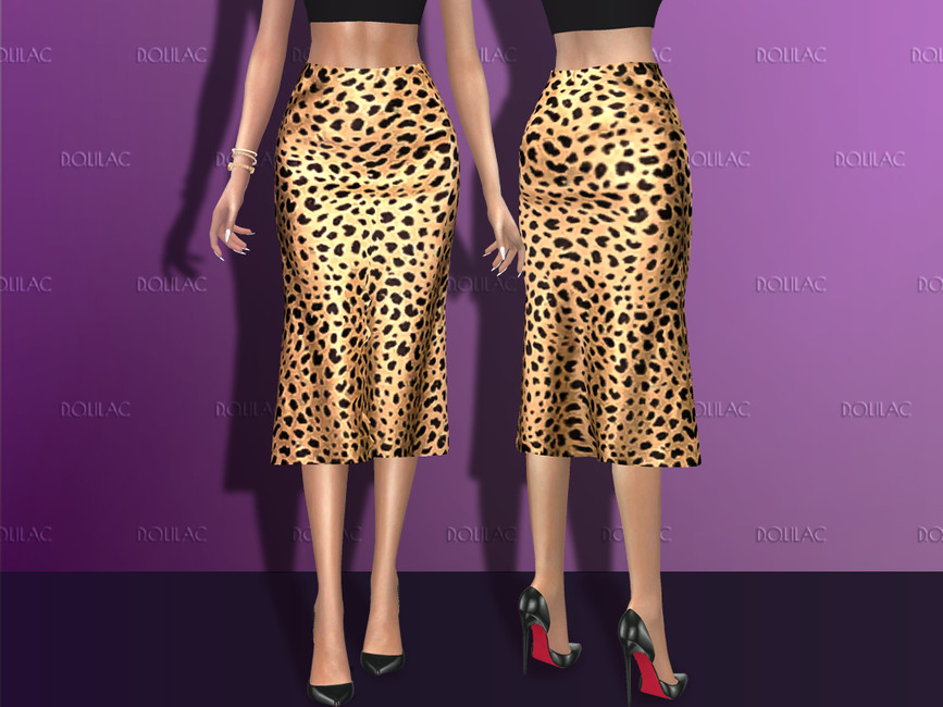 The Sims Resource - Cheetah Printed Satin Skirt [SET] DO166