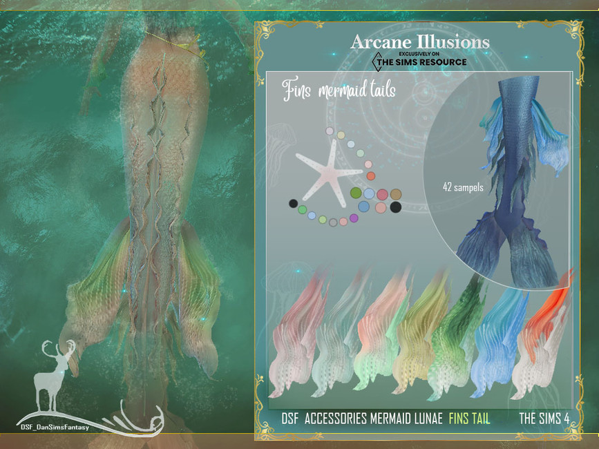 The Sims Resource - Arcane Illusions. Accessories Mermaid Lunae / FINS TAIL