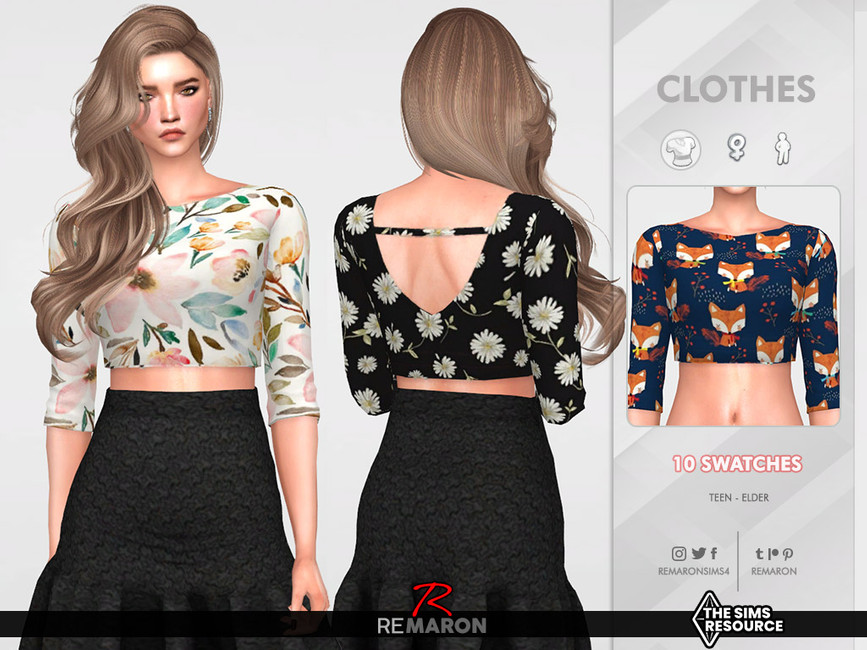 The Sims Resource - Summer blouse 02 for Female Sim