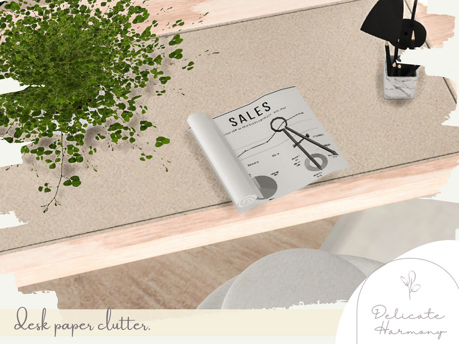 The Sims Resource | Desk Paper Clutter Decoration