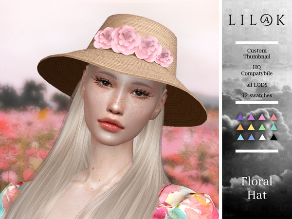 The Sims Resource | Floral Hat