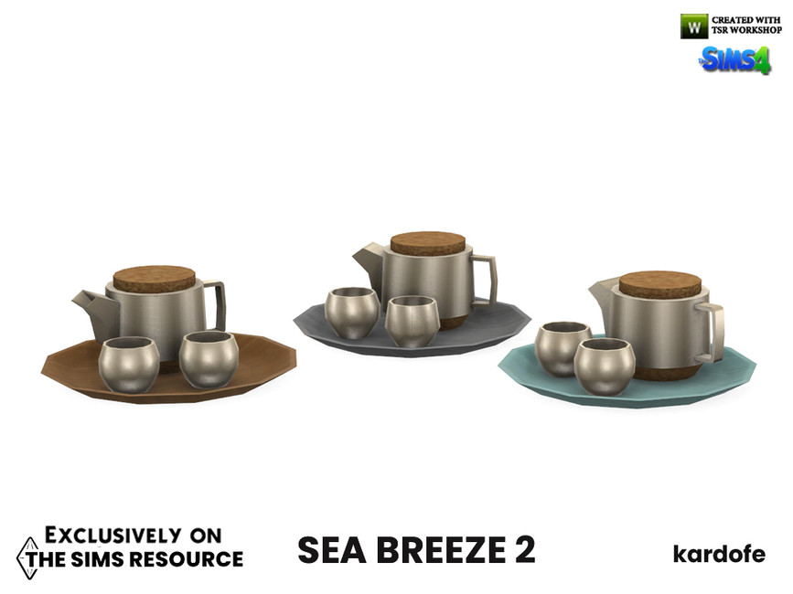 The Sims Resource - Sea breeze_Tray with teapot