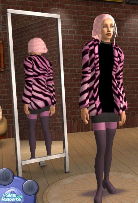 The Sims Resource | Pink Zebra Coat