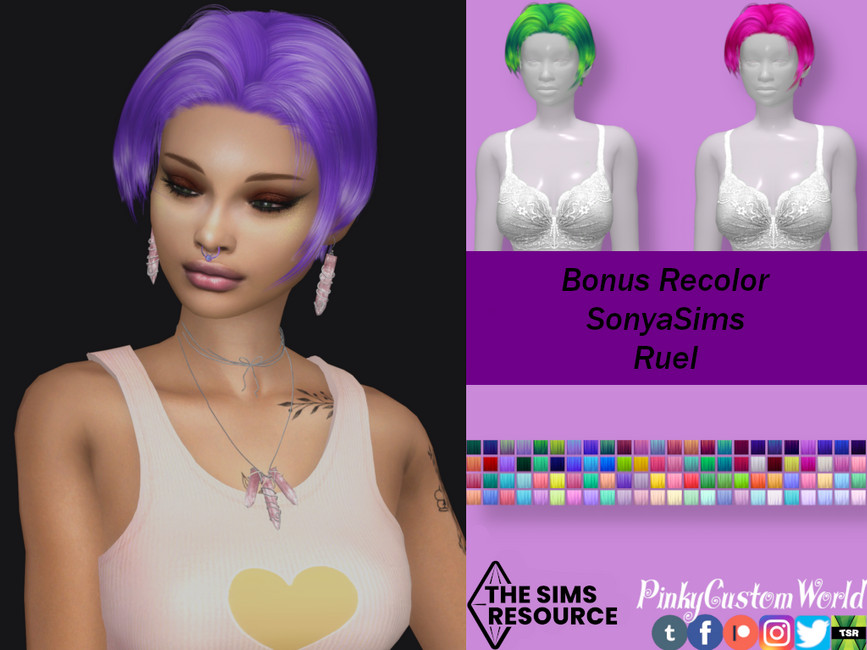 The Sims Resource - Bonus Retexture of Ruel hair by SonyaSims