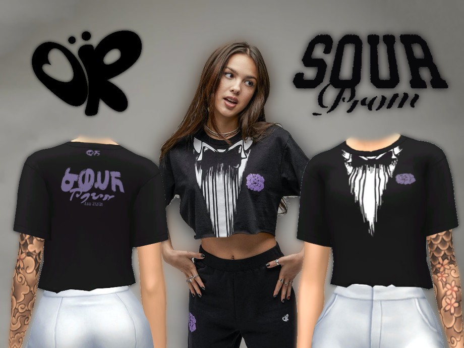 The Sims Resource - Olivia Rodrigo - Sour Prom Crop Top
