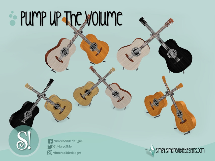 The Sims Resource - Pump up the volume 2 wall acoustic guitars
