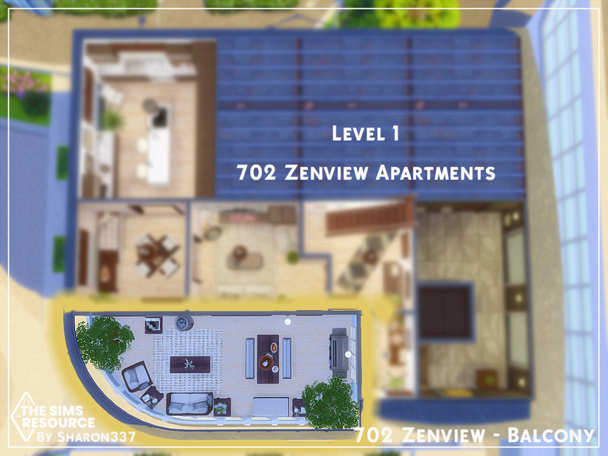 The Sims Resource - 702 Zenview - Balcony - TSR CC Only
