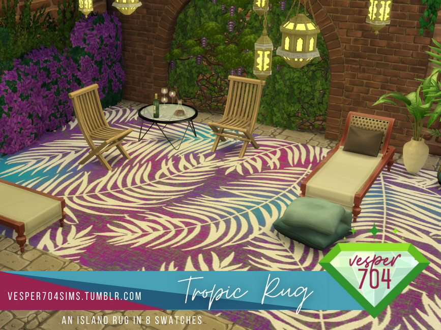The Sims Resource - Tropic Rug (A Base Game Recolor)
