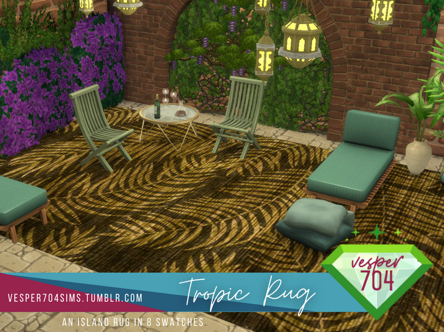 The Sims Resource - Tropic Rug (A Base Game Recolor)