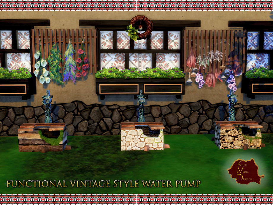 The Sims Resource | Functional Vintage Style Water Pump
