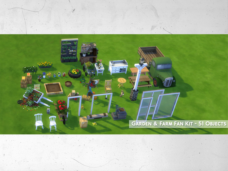The Sims Resource - G&F Garden And Farm Decor Kit