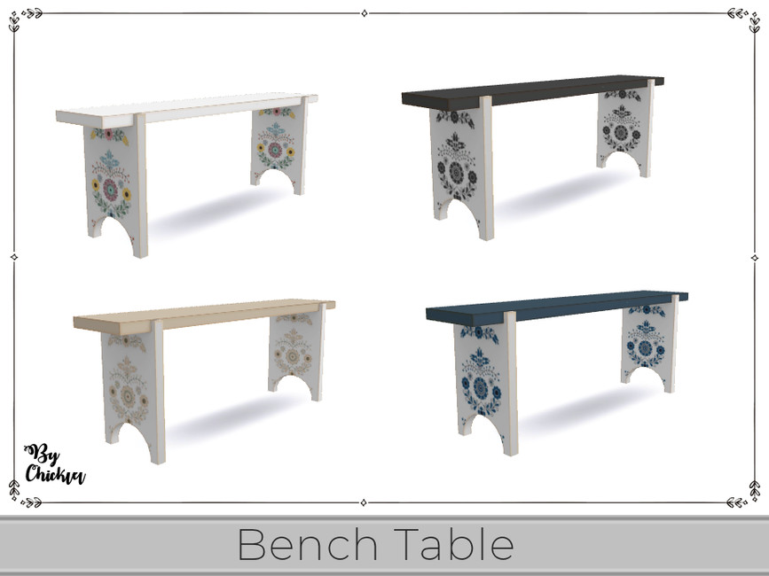 The Sims Resource - Modern Charm Bench Table - Maxis Match