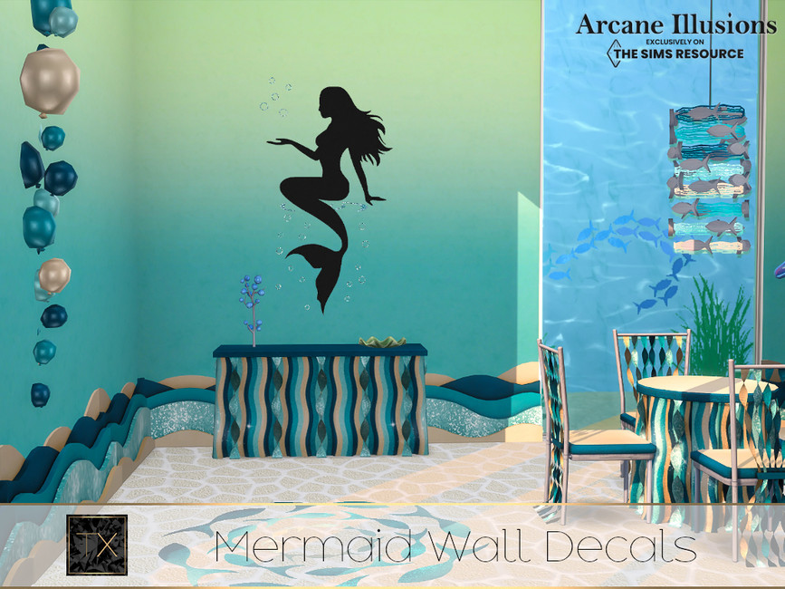 The Sims Resource - Arcane Illusions - Mermaid Wall Decals