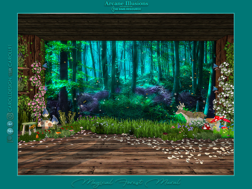 The Sims Resource - Arcane Illusions Magical Forest Mural