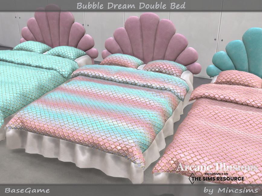 The Sims Resource - Arcane Illusions - BubbleDream Double Bed