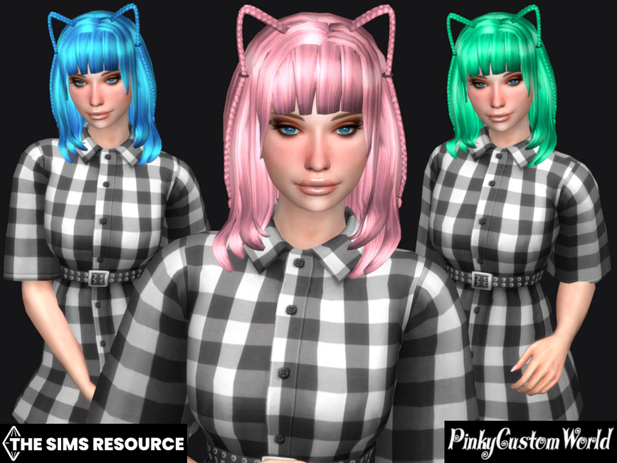 The Sims Resource - Bonus retexture of Kat hair by FeralPoodles