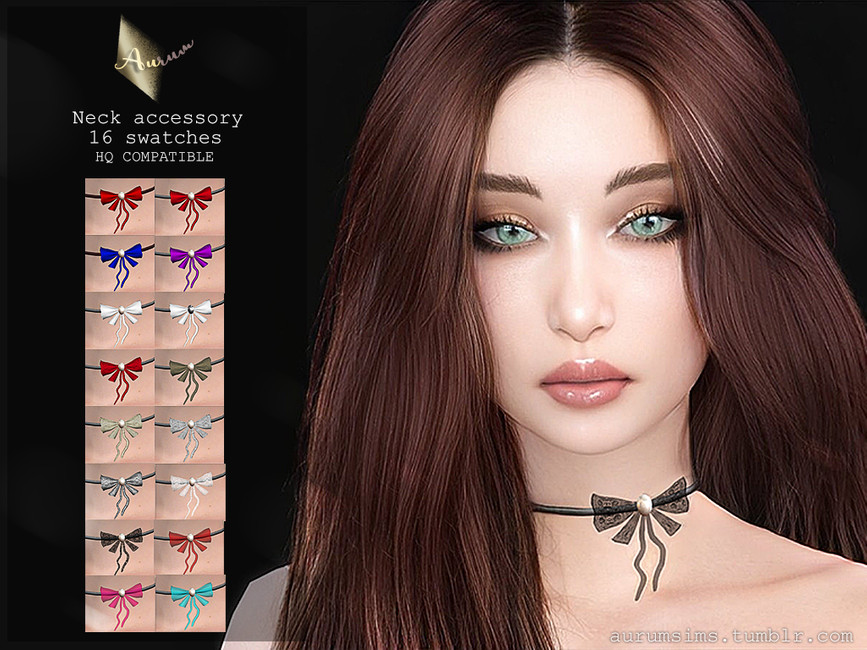 The Sims Resource - Bow Neck Accessory for females