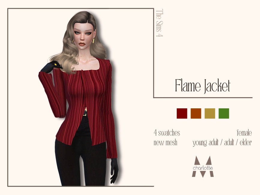 The Sims Resource - Flame Jacket