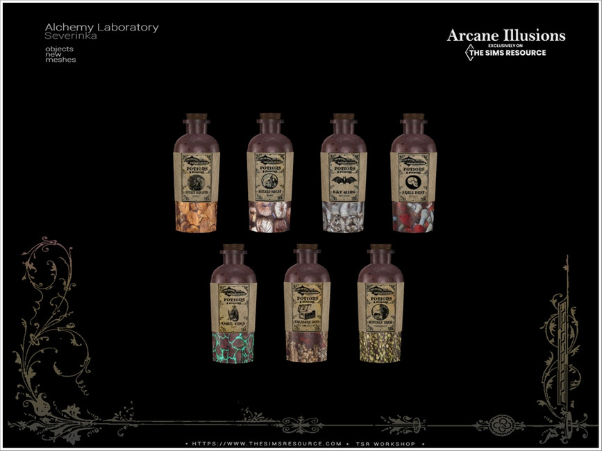 The Sims Resource - ArcaneIllusions AlchemyLab - potion bottle brown