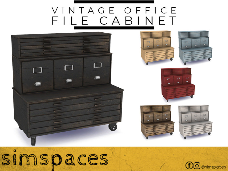 The Sims Resource - Vintage Office - file cabinet
