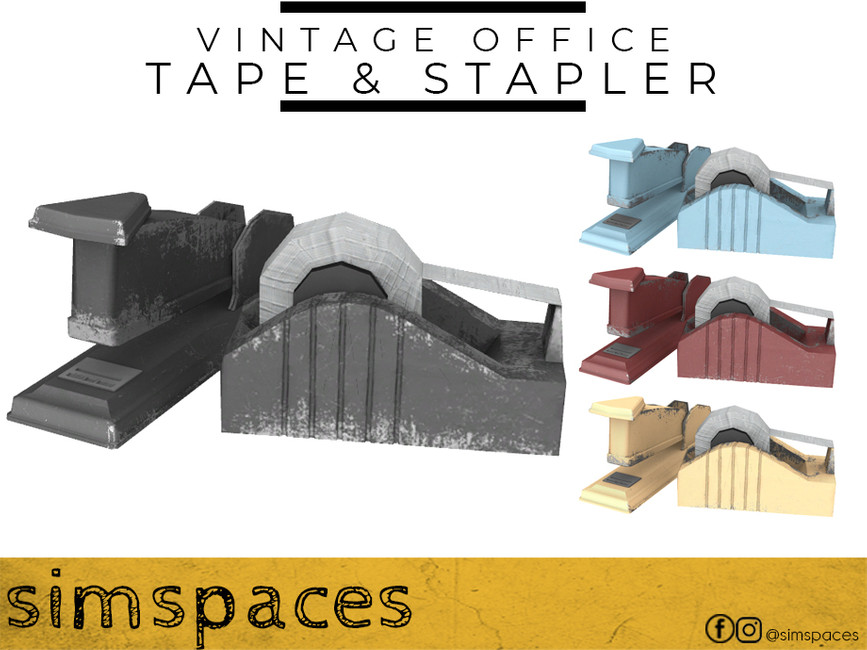 The Sims Resource - Vintage Office - tape & stapler