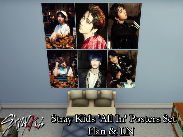The Sims Resource | Stray Kids 'All In' Posters Set 4 - REQUIRES MESH