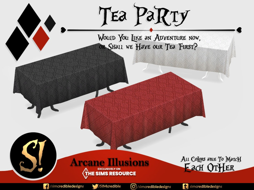 The Sims Resource - Arcane Illusions - Tea party - 2x1 table