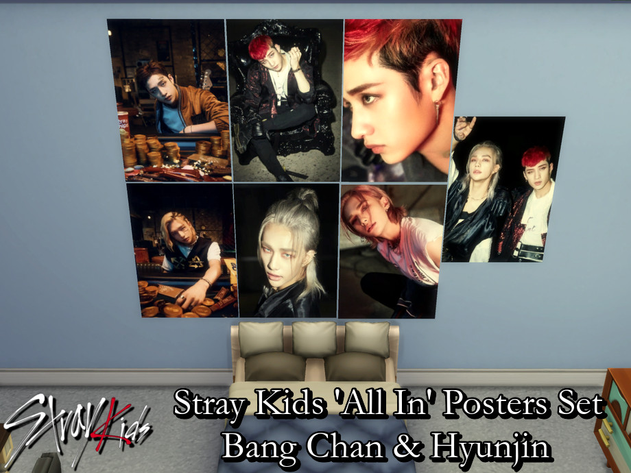 The Sims Resource | Stray Kids 'All In' Posters Set 1 - REQUIRES MESH