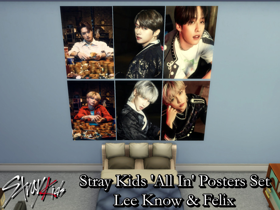 The Sims Resource | Stray Kids 'All In' Posters Set 2 - REQUIRES MESH
