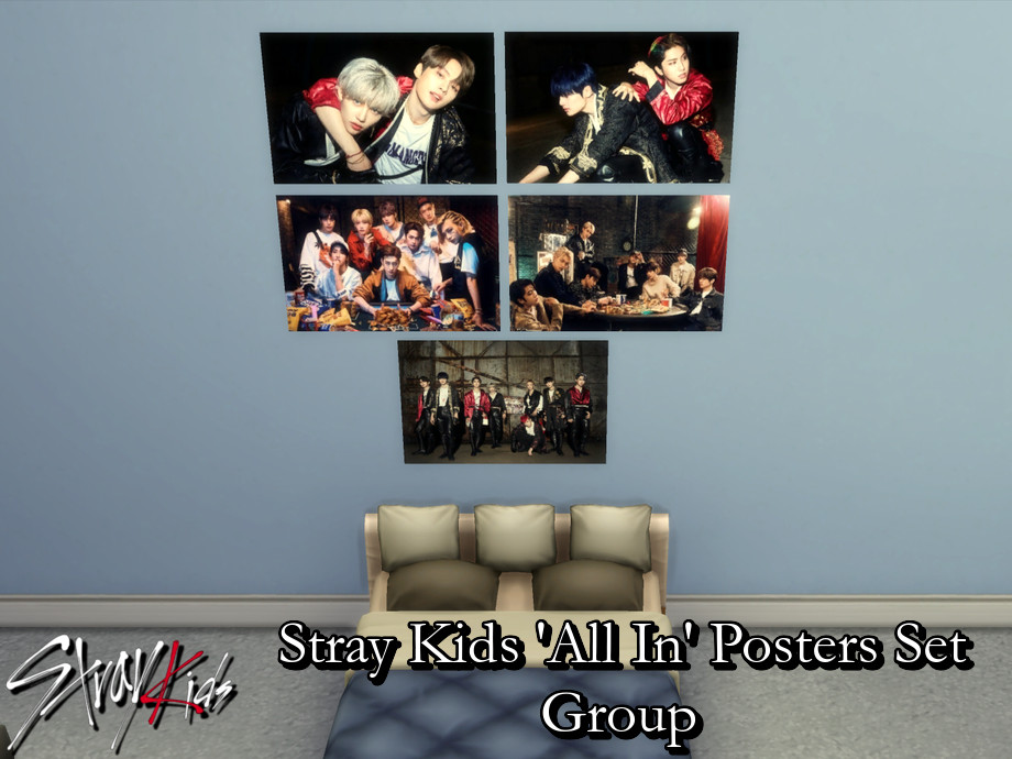 The Sims Resource | Stray Kids 'All In' Posters Set 5 - REQUIRES MESH