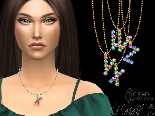 The Sims Resource | Letter WXYZ multicolor pendant set
