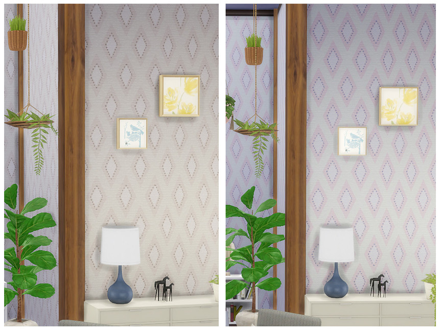 The Sims Resource - retro pattern rhombus wallpaper