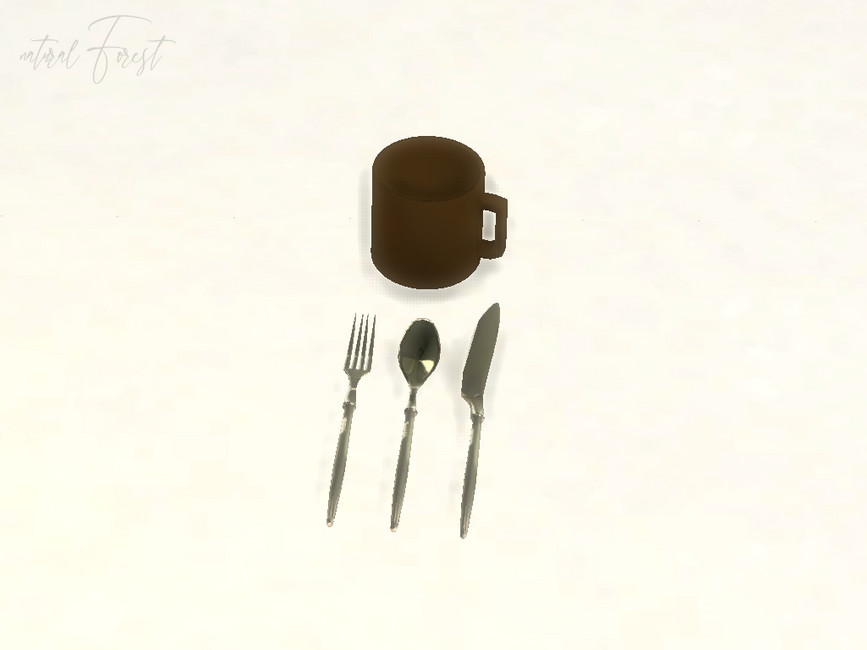 The Sims Resource - Cutlery Set and Mug