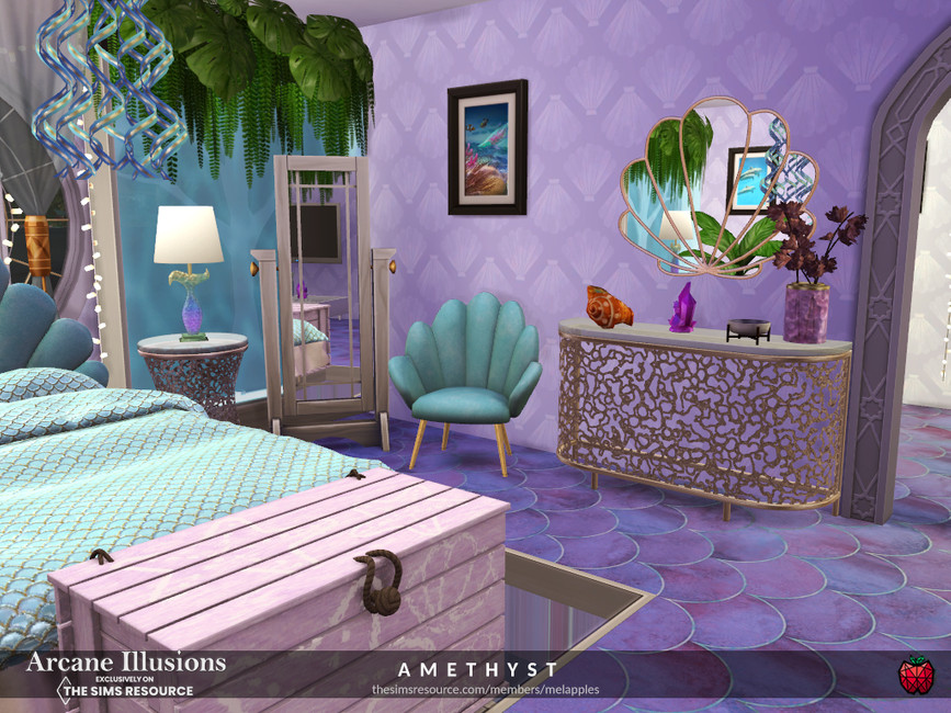 The Sims Resource - Arcane Illusions - Amethyst bedroom
