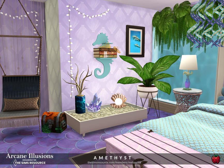 The Sims Resource - Arcane Illusions - Amethyst bedroom