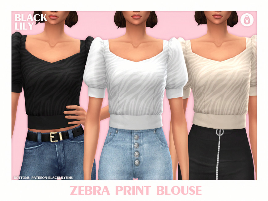 The Sims Resource - Zebra Print Blouse