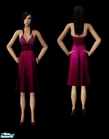 The Sims Resource | Magenta - Jewel Cocktail Dress
