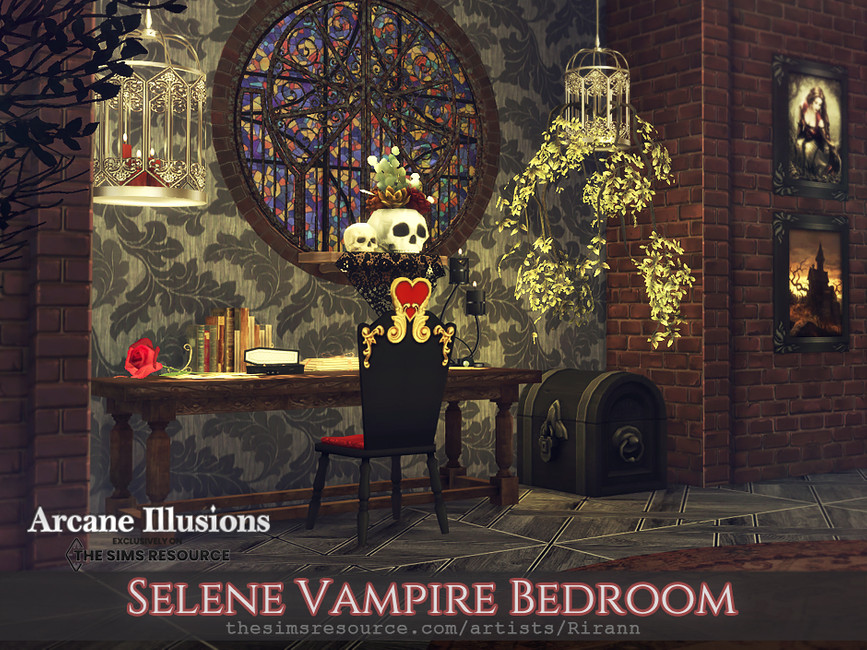 The Sims Resource - Arcane Illusions - Selene Vampire Bedroom - TSR CC Only