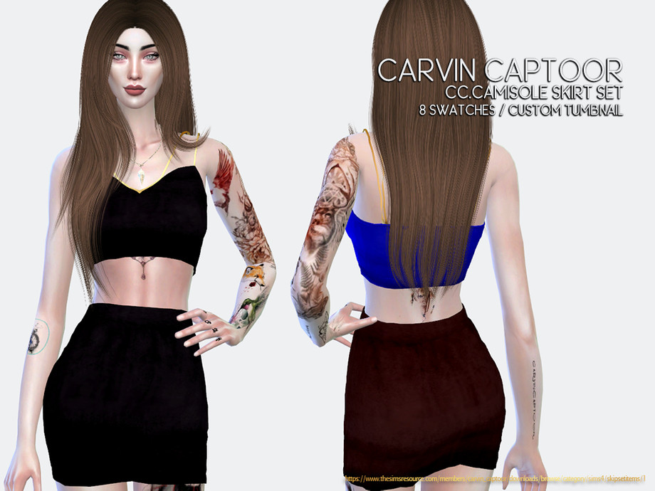 The Sims Resource | CC.Camisole skirt