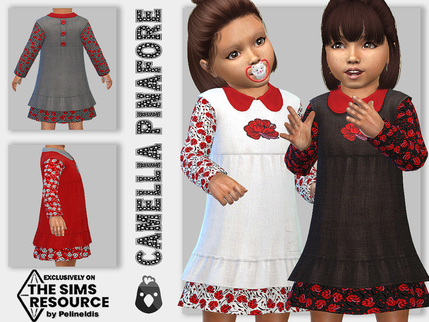 The Sims Resource - Camellia Pinafore Dress - Needs EP Cottage Living