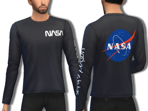The Sims Resource | NASA Shirt Long Sleeve