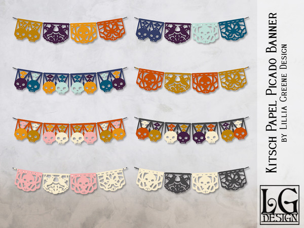 The Sims Resource | Kitsch Papel Picado Banner