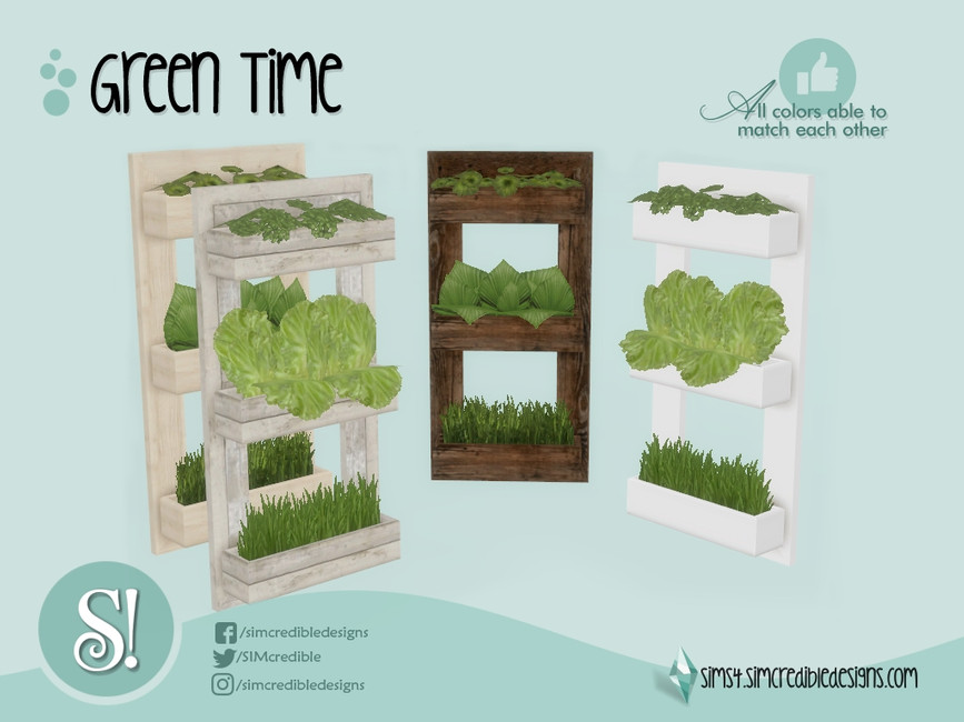The Sims Resource - Green Time Wall Planter