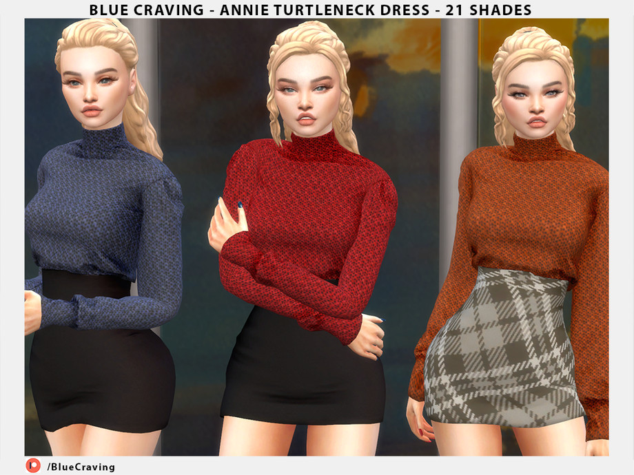 The Sims Resource | Annie Turtleneck Dress