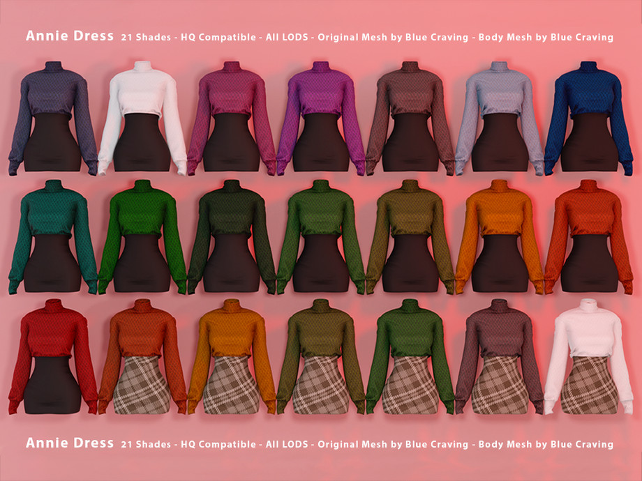 The Sims Resource | Annie Turtleneck Dress