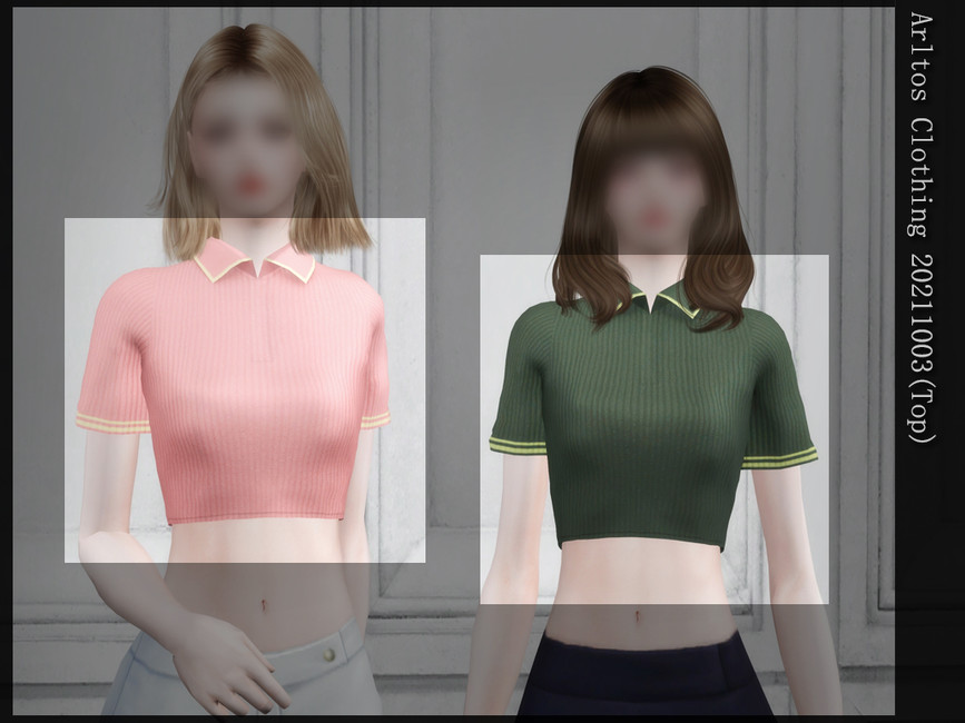The Sims Resource - Short Polo(top) / 20211003