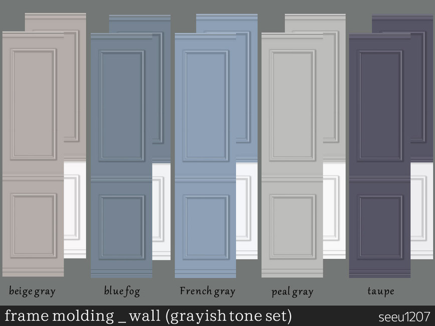 The Sims Resource - Fream Molding Walls - Grayish Tones