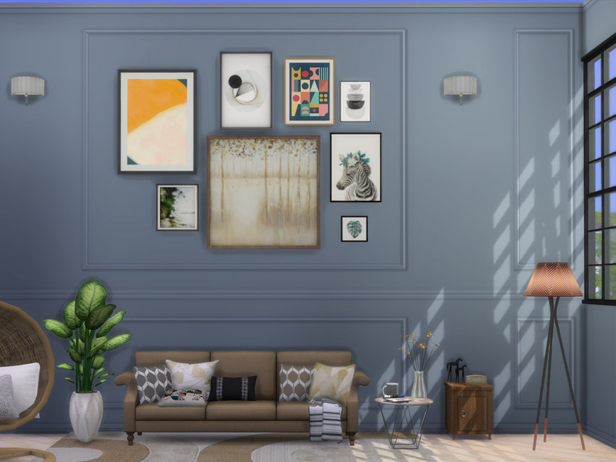 The Sims Resource - Fream Molding Wall - Blue Fog