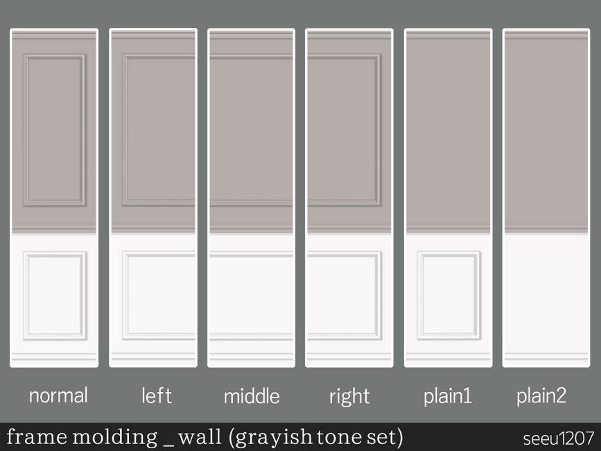 The Sims Resource - Fream Molding Walls - Grayish Tones