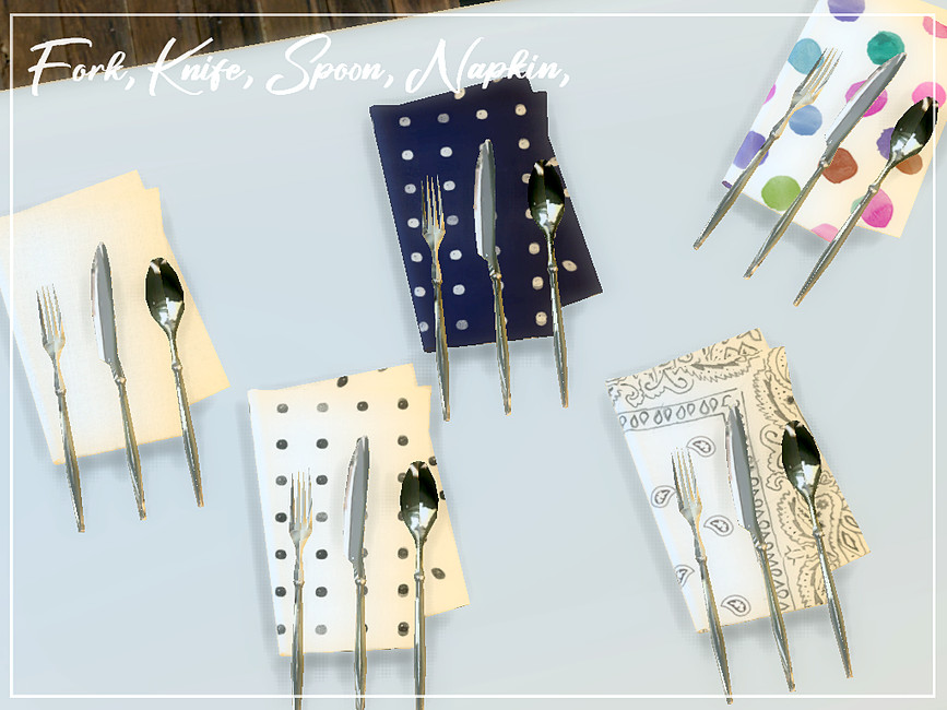 The Sims Resource - Cutlery and Napkin Set 002